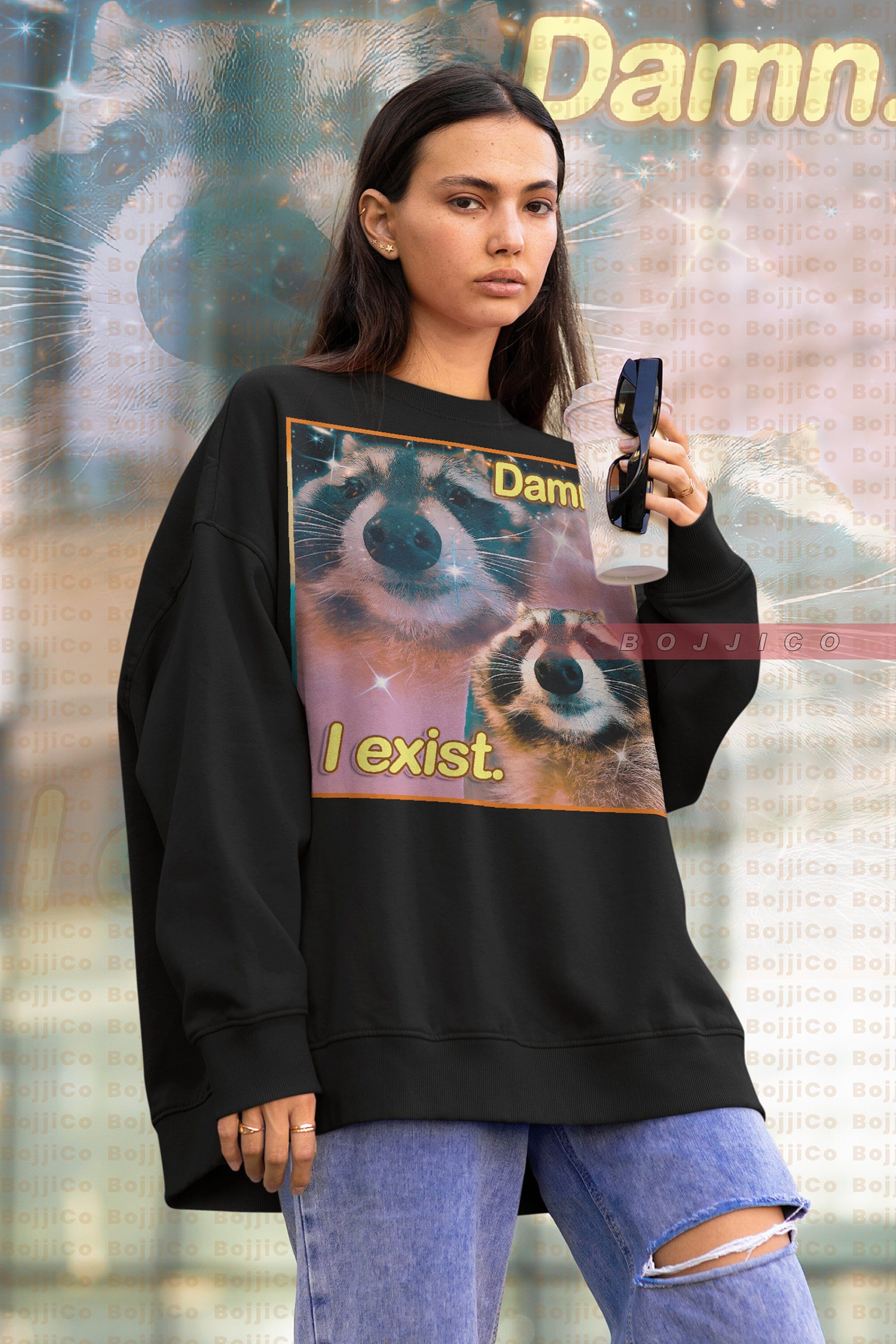 DAMN I EXIST Possum Meme, Opossums Lover Sweatshirt, Possums | Inspire ...