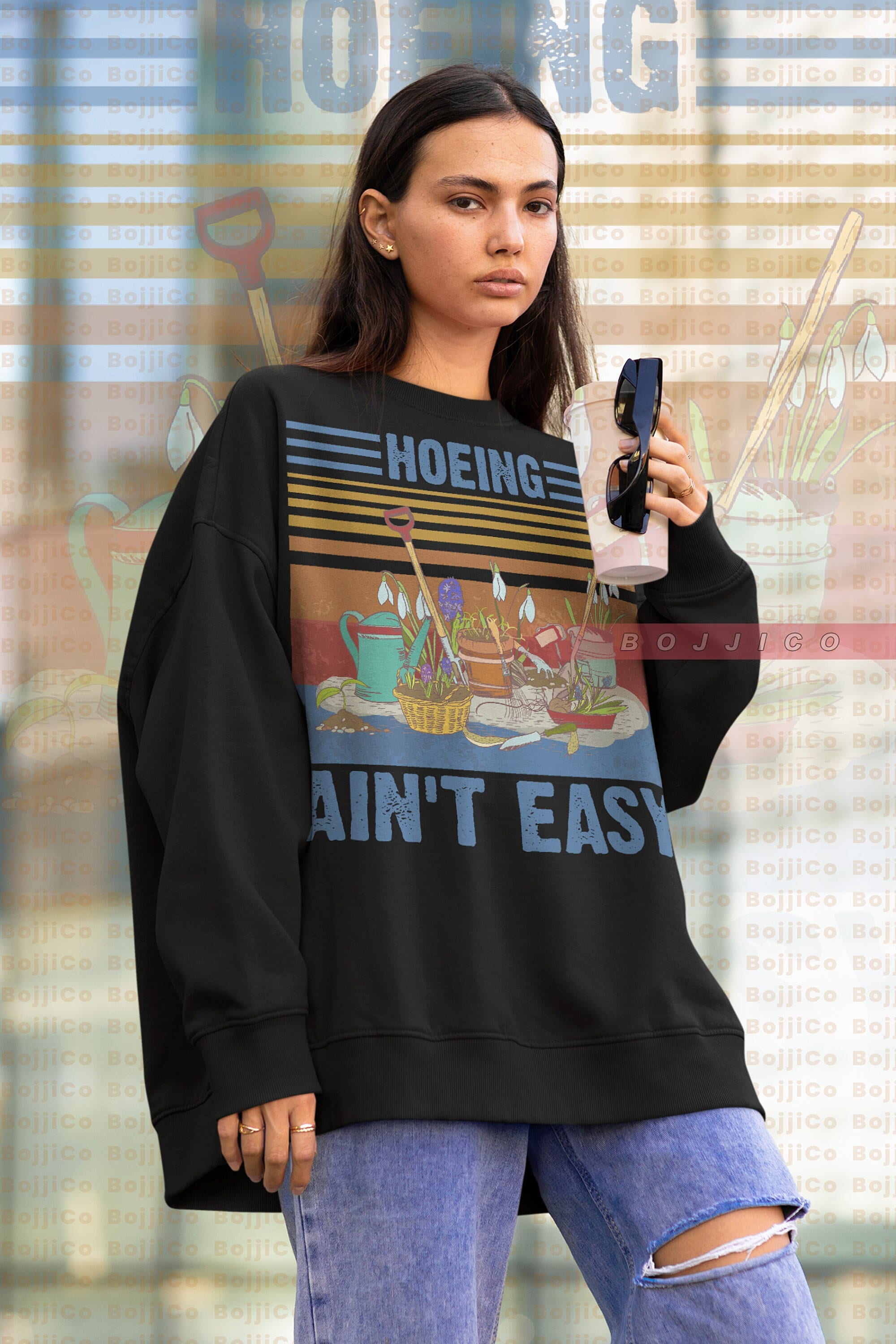 Hoeing Aint Easy Sweathrit, Gardener Pun Joke, Hoe Gardening | Inspire ...