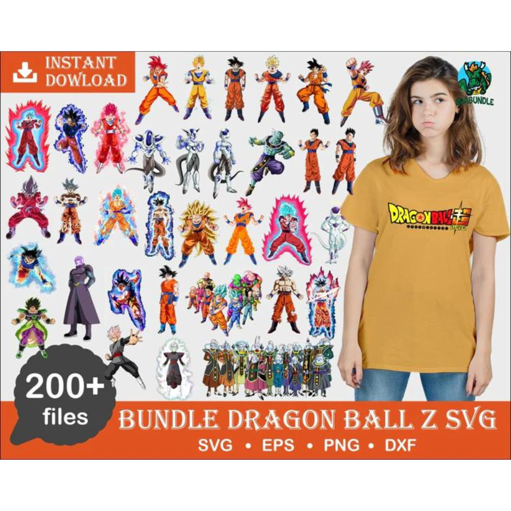 200 Files Dragon Ball SVG Bundle, Dragon Ball Z SVG, Goku PN | Inspire ...