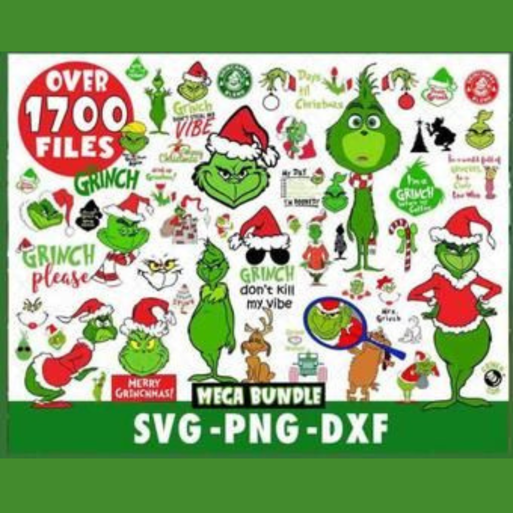 1700 The Grinch SVG, Grinch Face SVG, Grinch Clipart, Grinch | Inspire ...