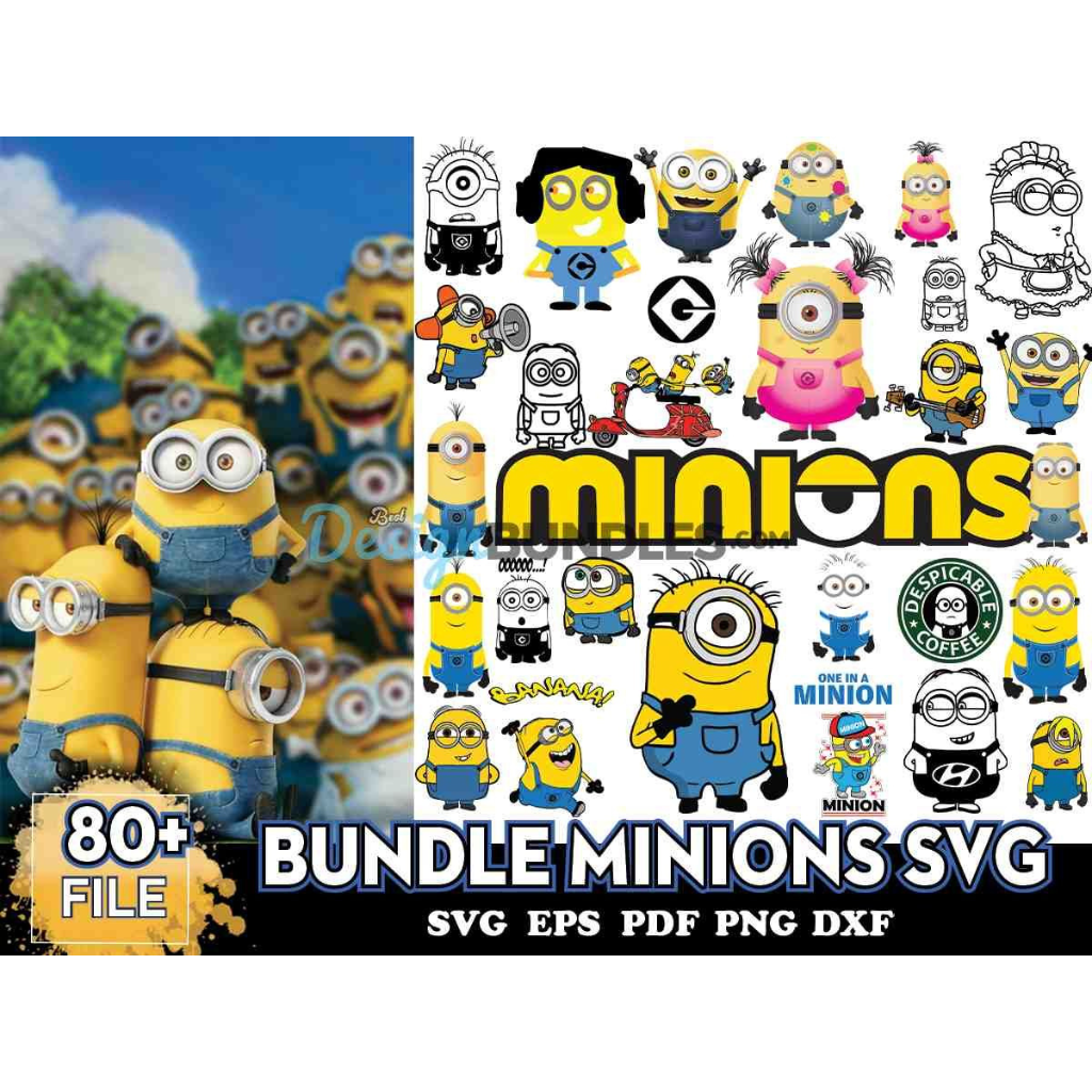 Minions PNG Bundle, Minions SVG, Minion Cricut, Minions Logo | Inspire ...