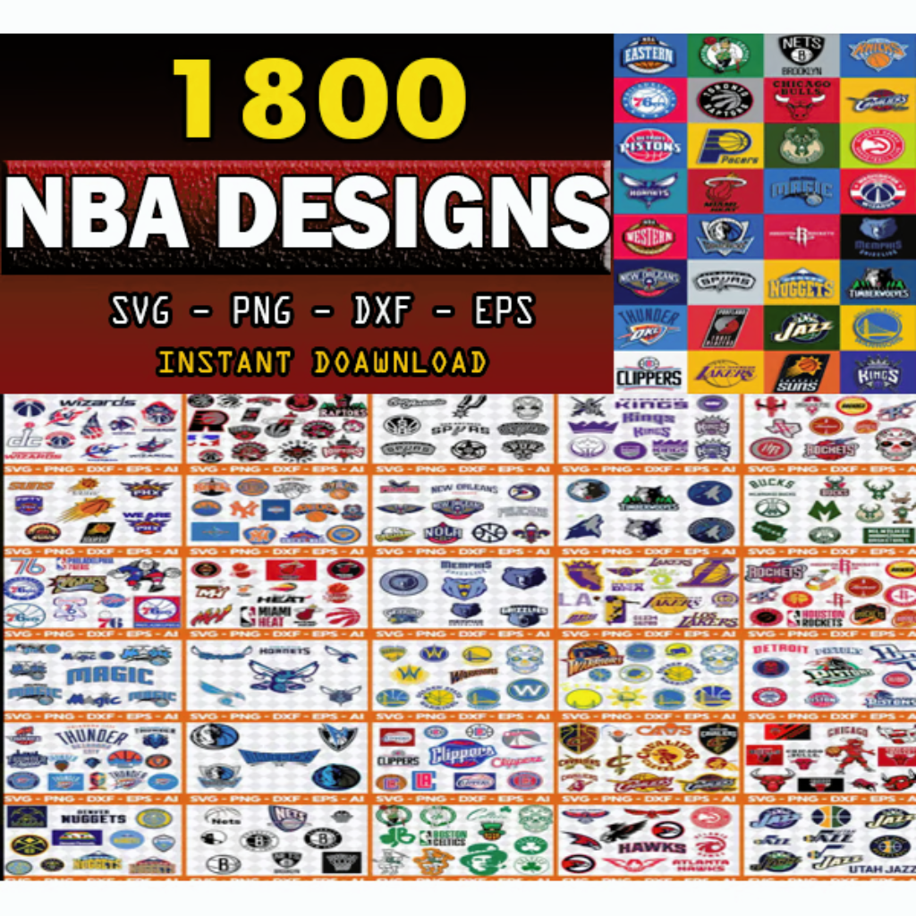 NBA Logo 100 Files Bundle, NBA Svg, NBA Teams Svg, Nba Png, | Inspire ...
