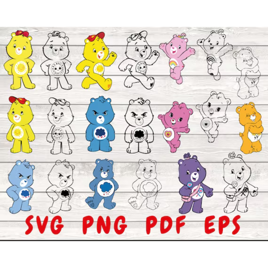 Evil Care Bears svg bundle, Care Bears Layered Cricut, Funny | Inspire ...
