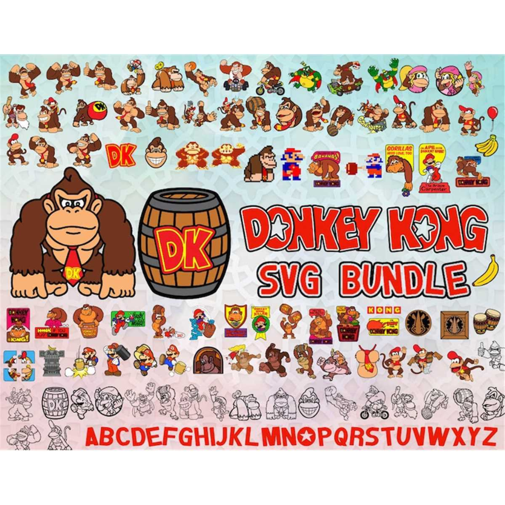 Donkey Kong svg Bundle, Donkey Kong Clipart Bundle, Donkey K - Inspire ...