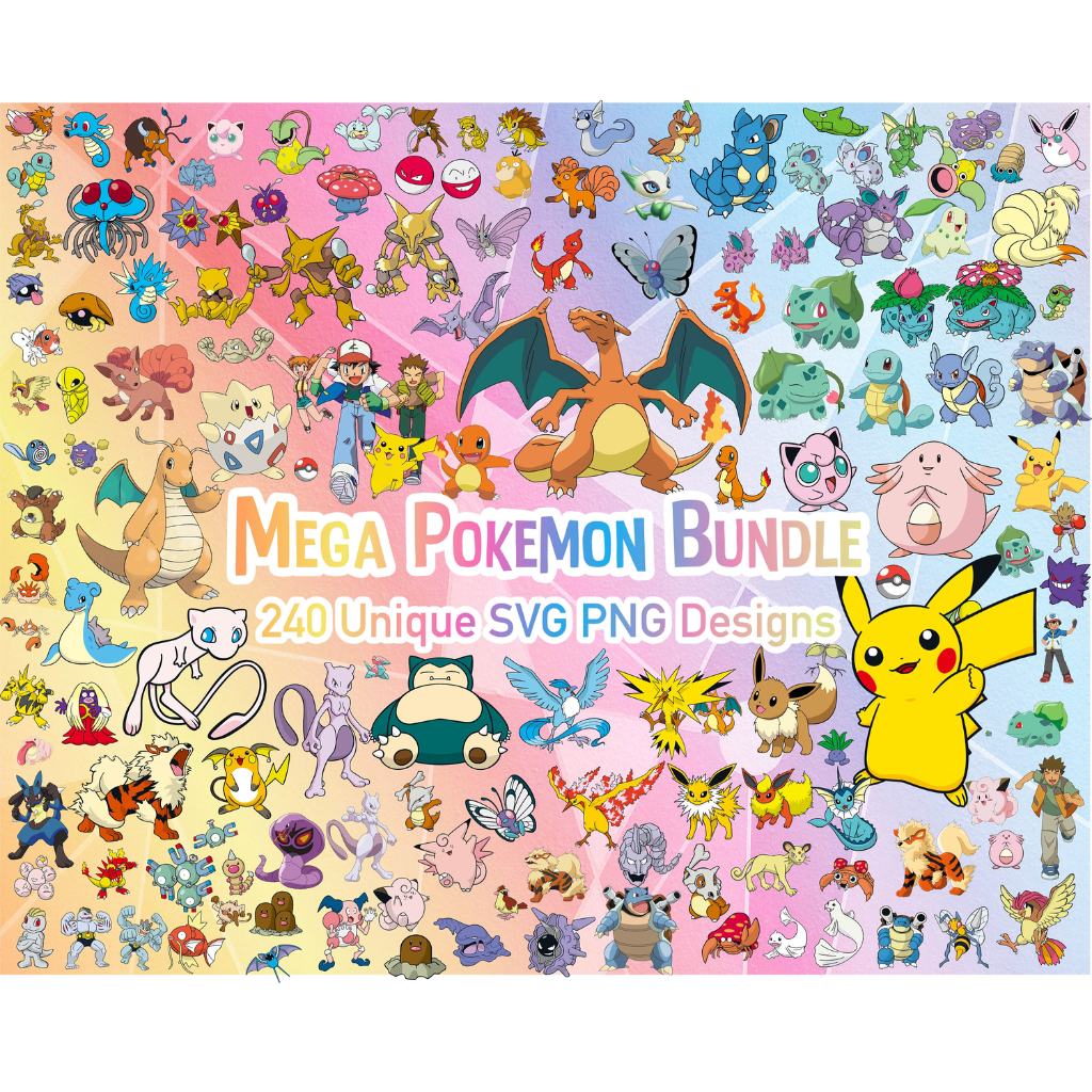 Pokemon Svg bundle, Pokemon svg files, Pokemon Clipart, Pika - Inspire ...