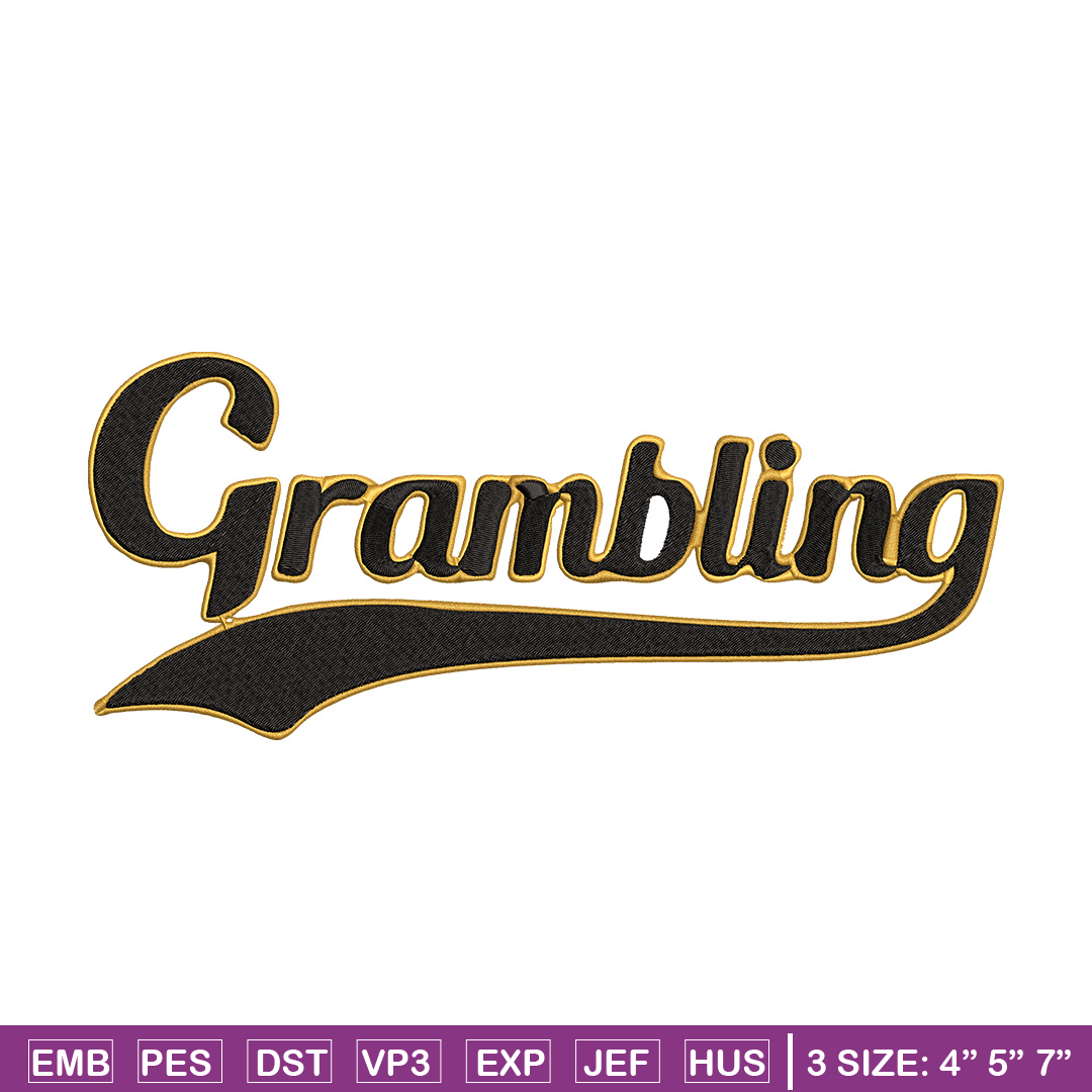 Grambling State logo embroidery design, NCAA embroidery, Emb | Inspire ...