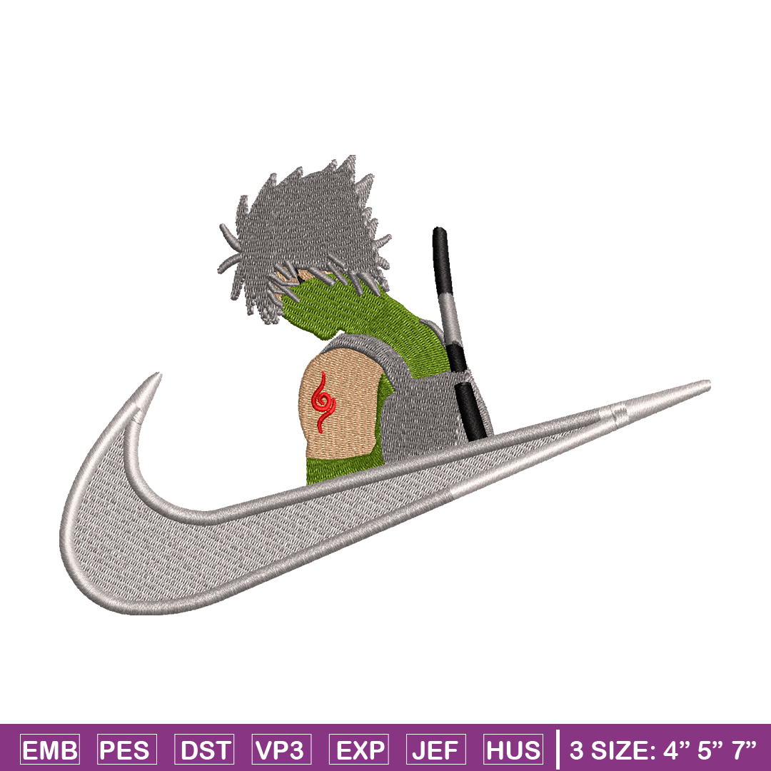 Kakashi Hatake Nike embroidery design, Naruto embroidery, ni - Inspire ...