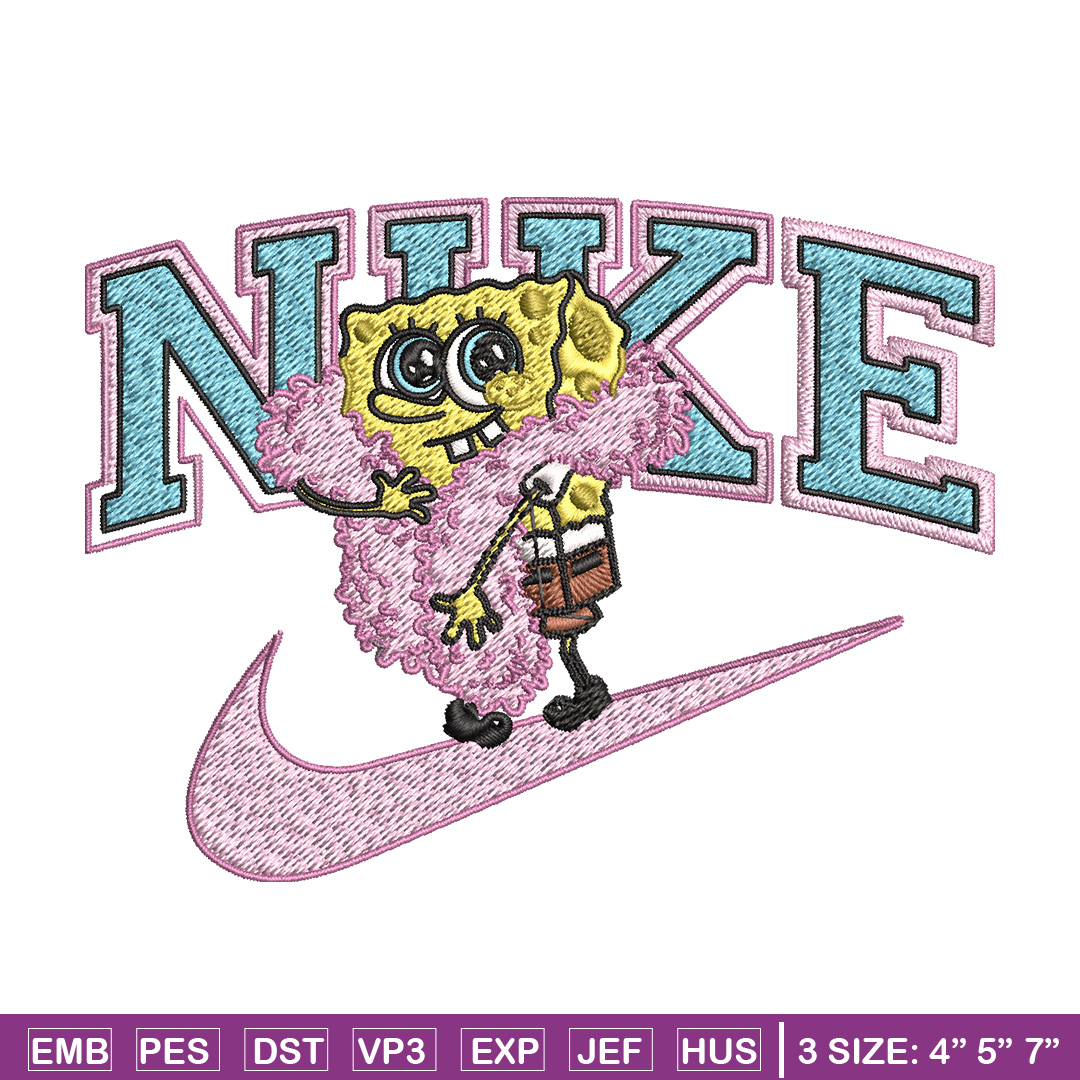 Spongebob pink nike Embroidery Design, Nike Embroidery, Bran | Inspire ...