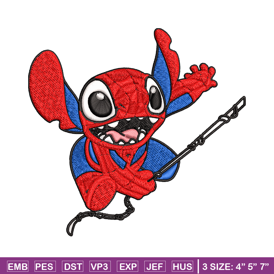 Stitch Spiderman Embroidery design, Stitch Embroidery, Embro | Inspire ...