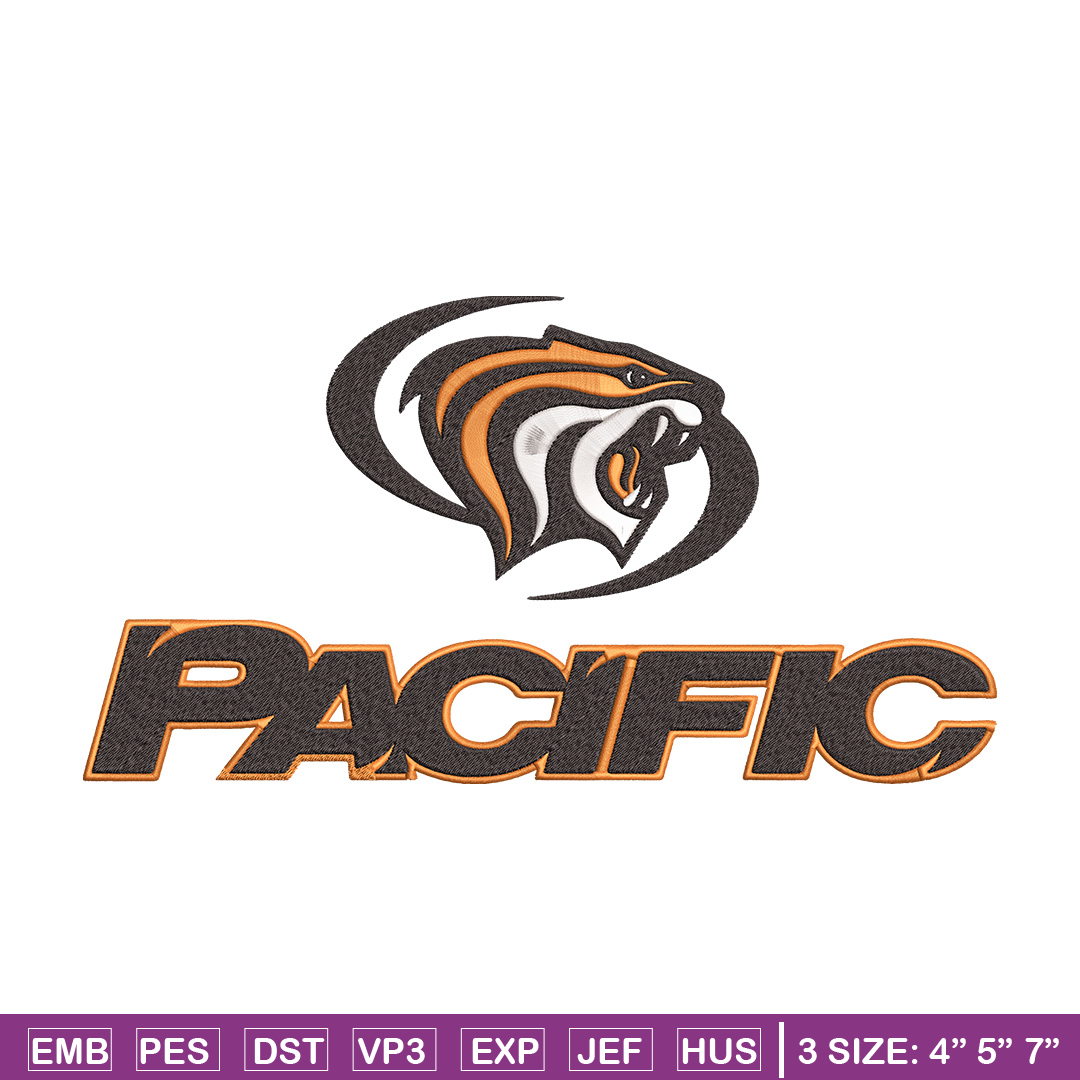 University of Pacific logo embroidery design, NCAA embroider | Inspire ...