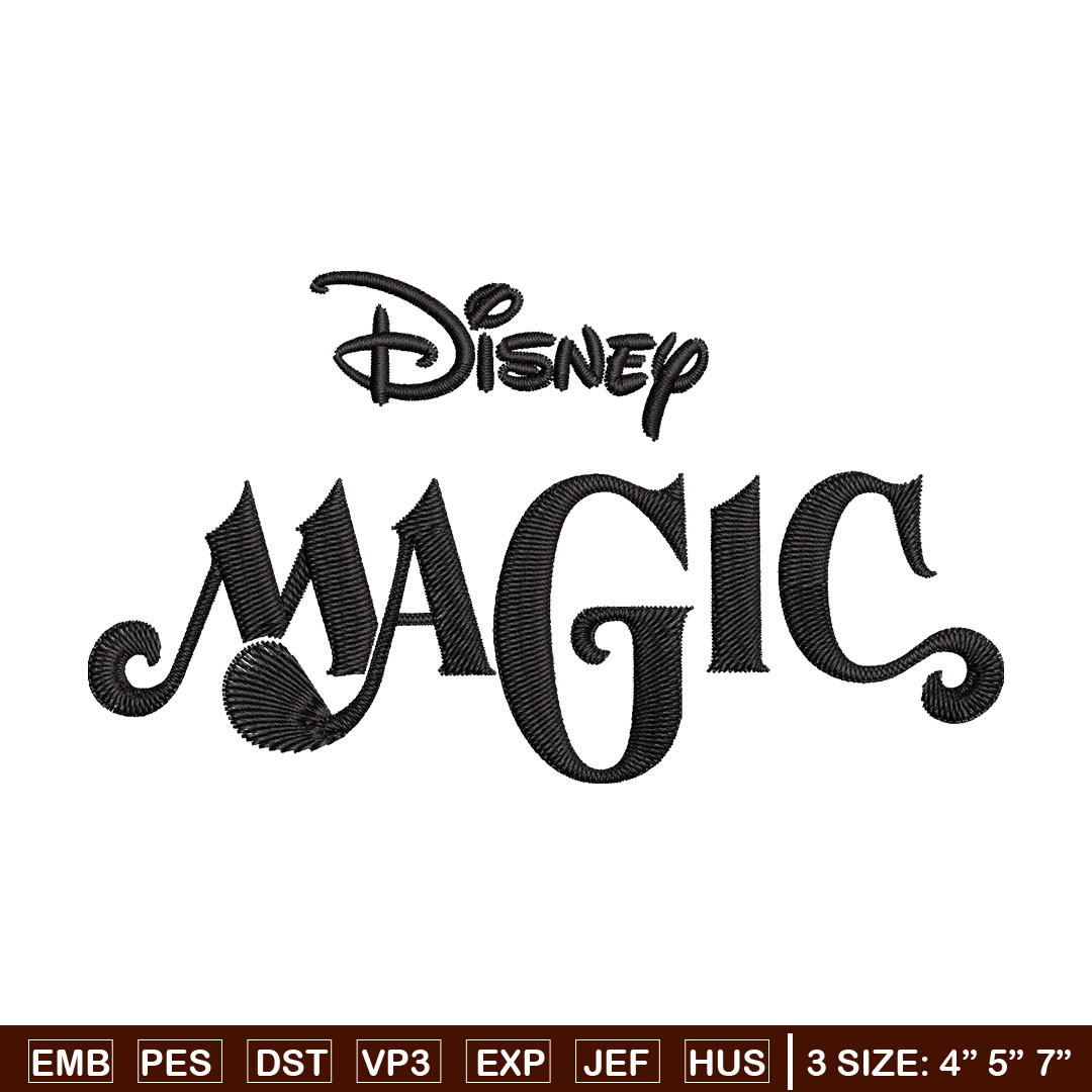 Disney Magic Embroidery Design, Disney logo Embroidery, Embr | Inspire ...