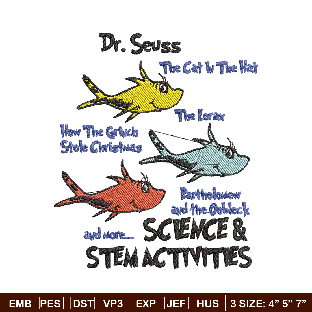 Dr Seuss Stem Activities Embroidery Design, Dr Seuss Embroid | Inspire ...