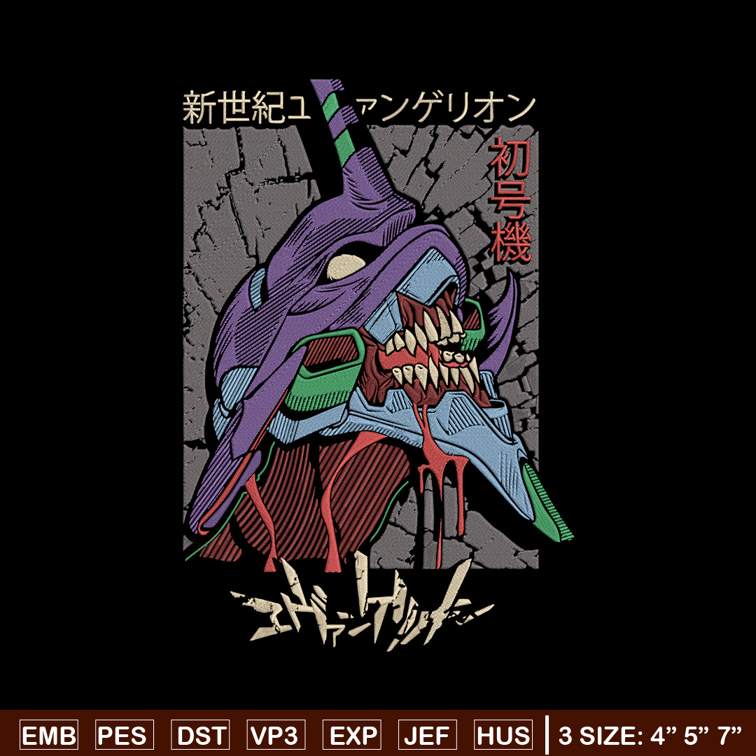 Eva 01 Embroidery Design, Evangelion Embroidery, Embroidery | Inspire ...