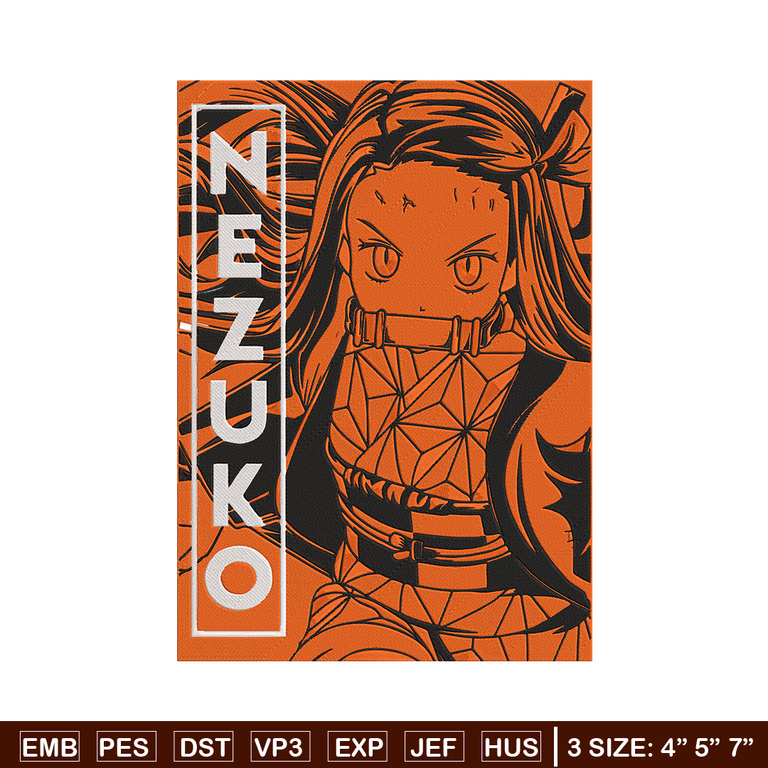 Nezuko kamado Embroidery Design, Demon slayer Embroidery,Emb | Inspire ...