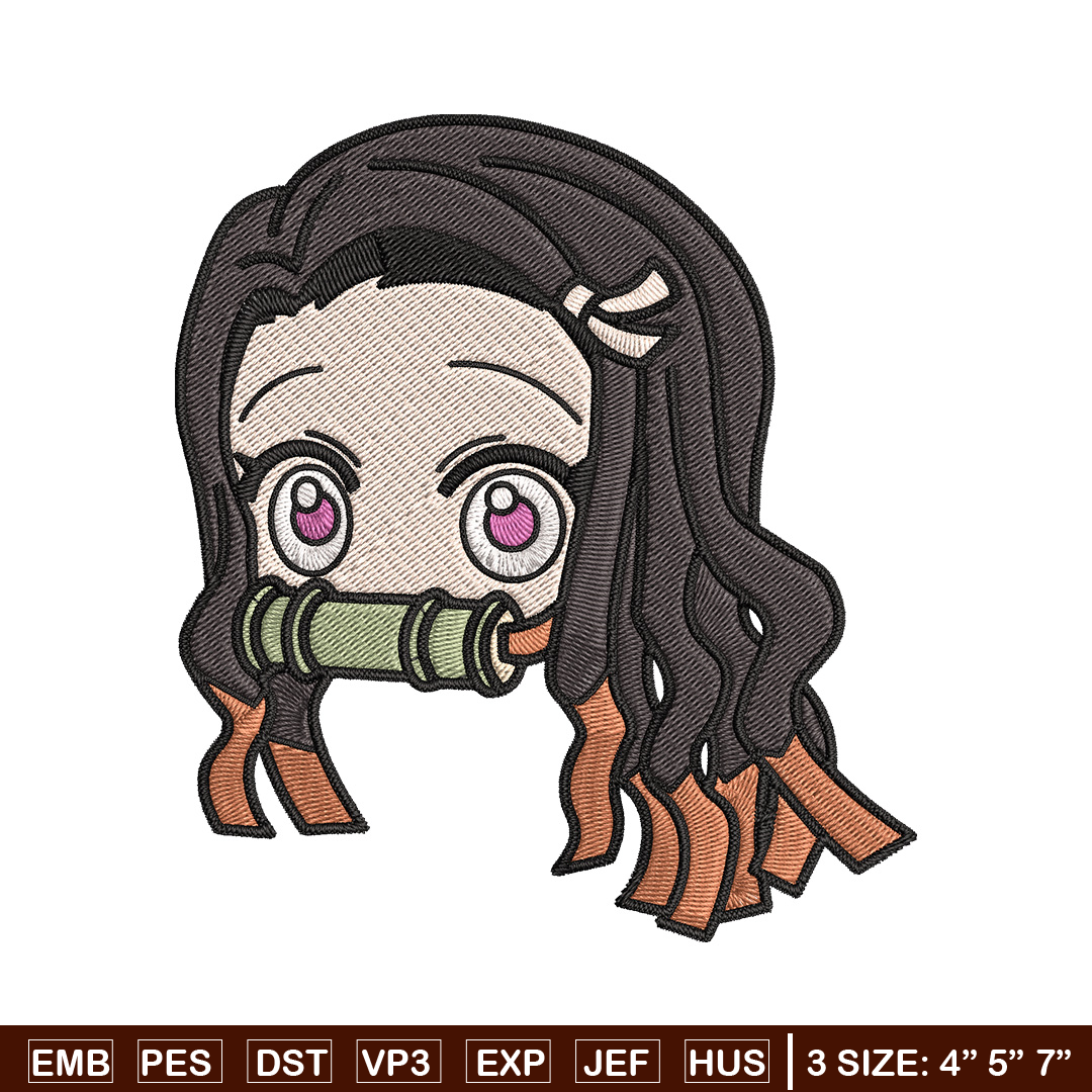 Nezuko sticker Embroidery Design, Demon slayer Embroidery, E | Inspire ...