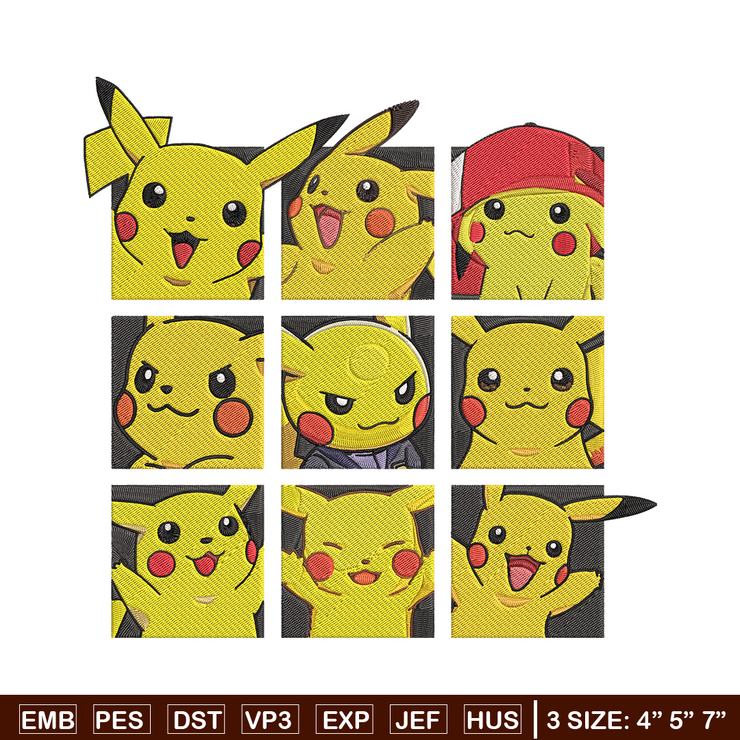 Pikachu mode Embroidery Design, Pokemon Embroidery, Embroide - Inspire ...