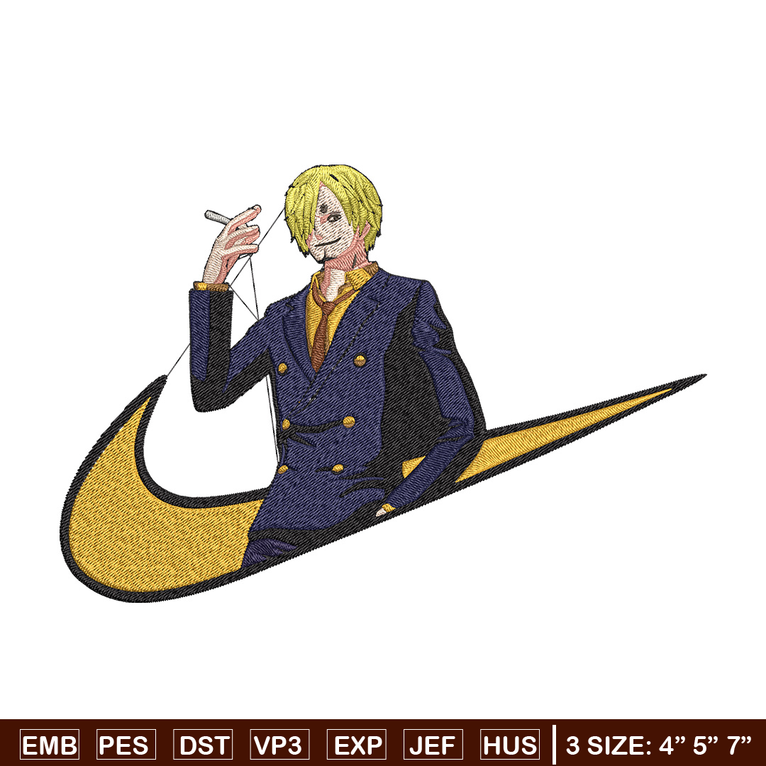Sanji x nike Embroidery Design, One piece Embroidery, Embroi | Inspire ...