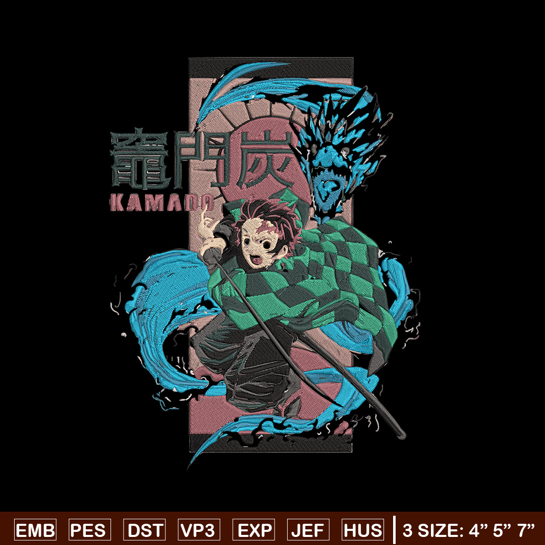 Tanjiro kamado Embroidery Design,Demon slayer Embroidery,Emb - Inspire ...
