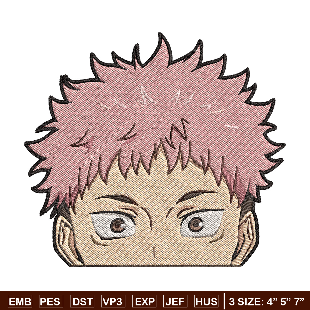 Yuji Peeker Embroidery Design, Jujutsu Embroidery, Embroider | Inspire ...