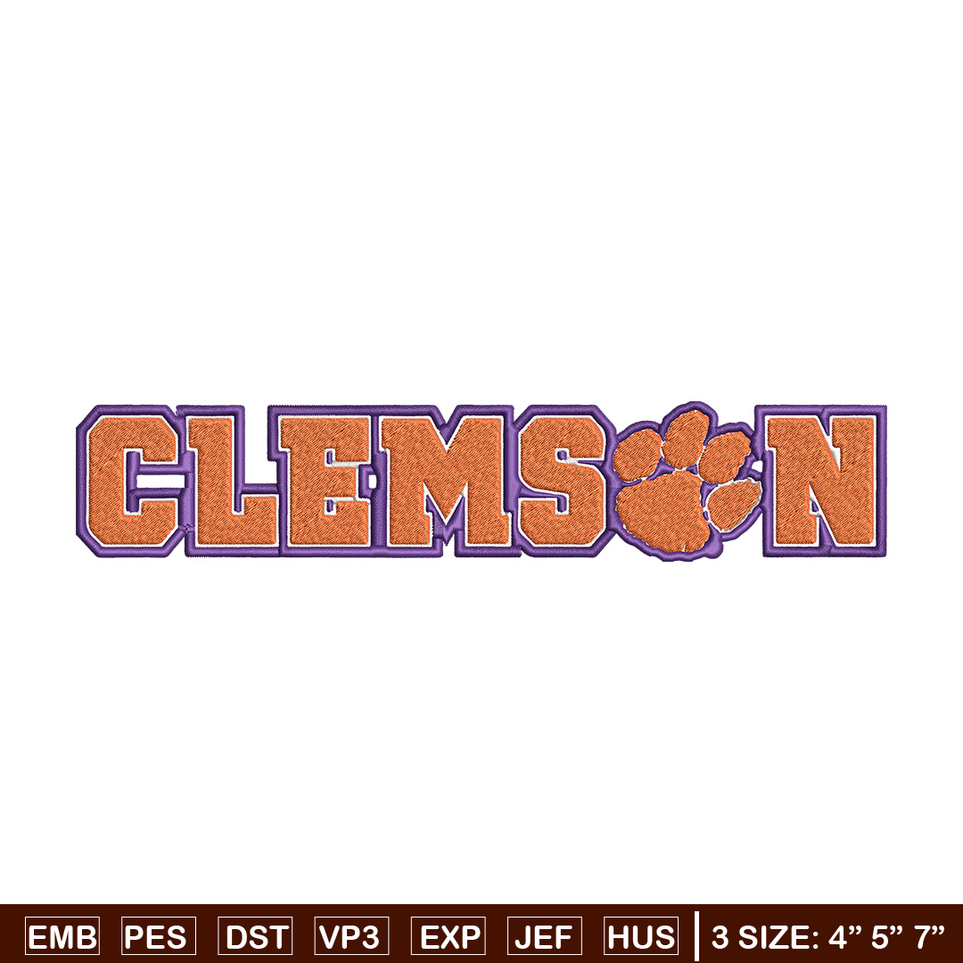 Clemson University logo embroidery design,NCAA embroidery, S | Inspire ...