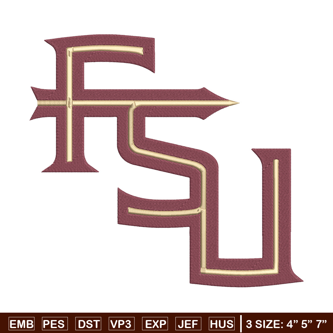 Florida State logo embroidery design, NCAA embroidery,Sport | Inspire ...