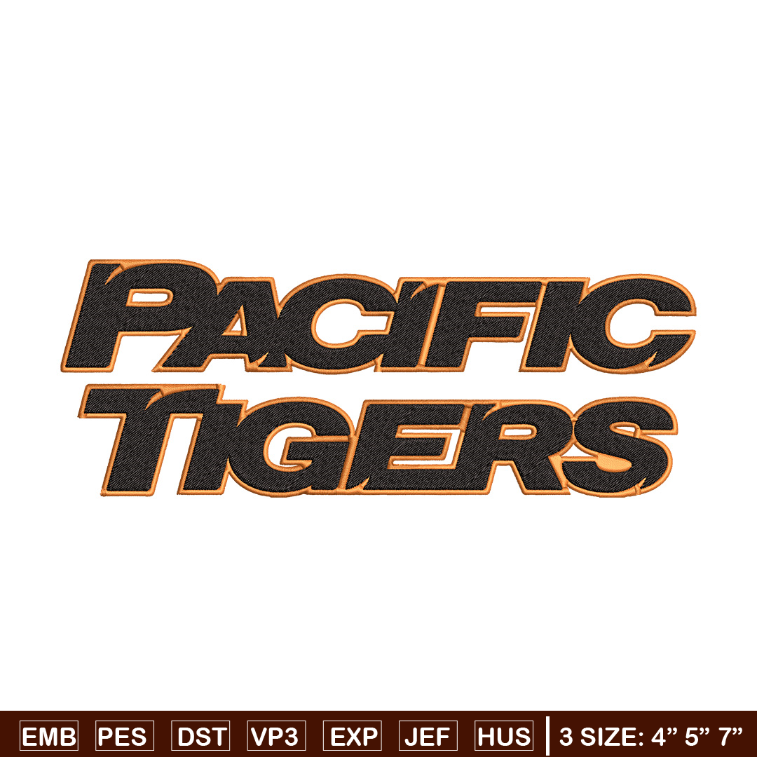 Pacific Tigers logo embroidery design, NCAA embroidery, Embr | Inspire ...