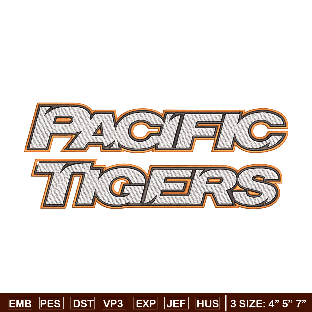 Pacific Tigers logo embroidery design, Sport embroidery, log | Inspire ...