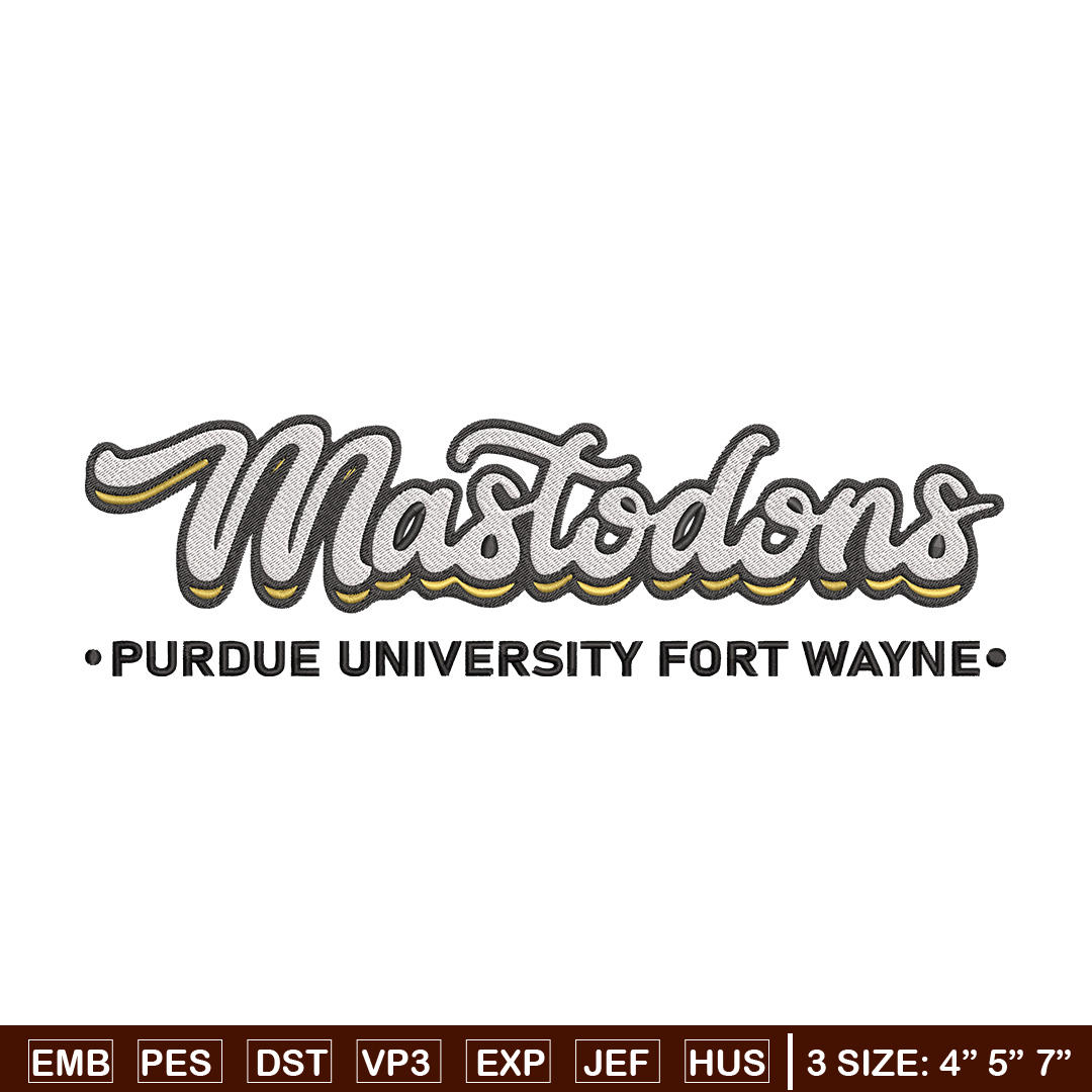 Purdue Fort Wayne logo embroidery design, Sport embroidery, | Inspire ...