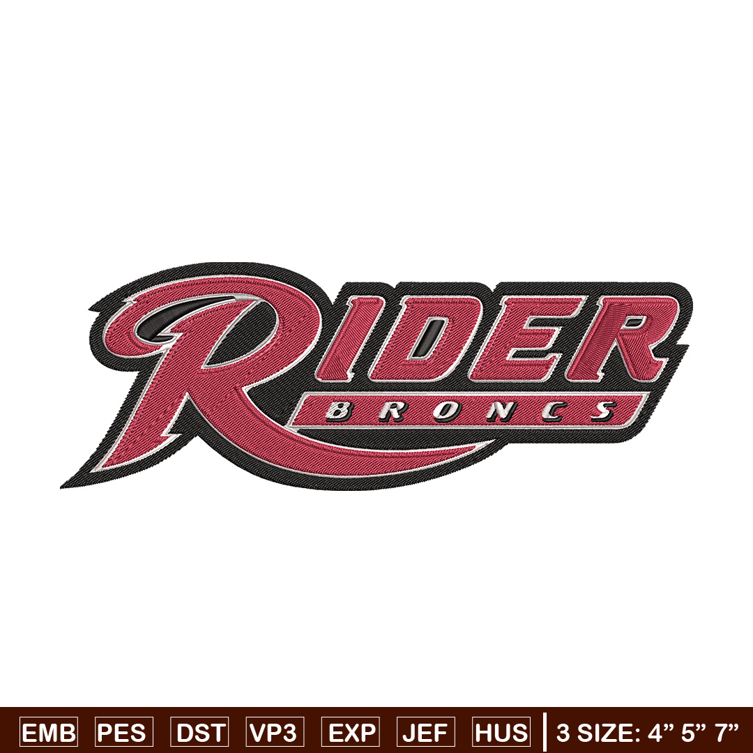 Rider University logo embroidery design, NCAA embroidery, Em | Inspire ...