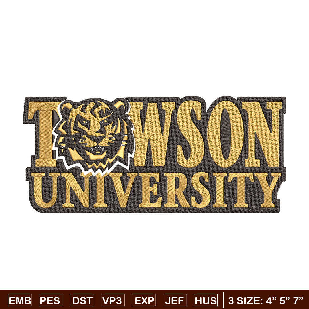 Towson University logo embroidery design,NCAA embroidery,Emb | Inspire ...