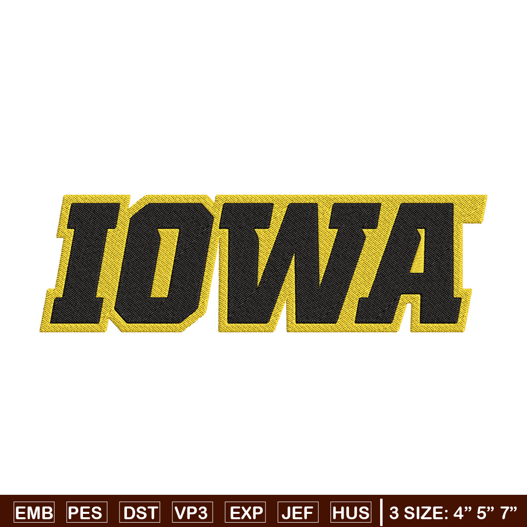 University of Iowa logo embroidery design, NCAA embroidery, | Inspire ...