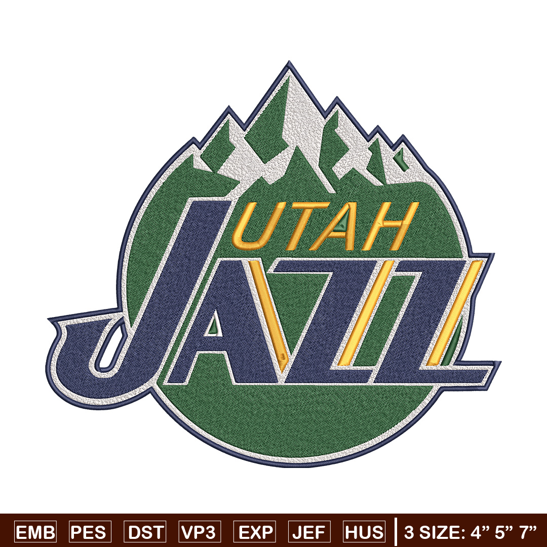 Utah Jazz logo embroidery design, NBA embroidery, Sport embr | Inspire ...