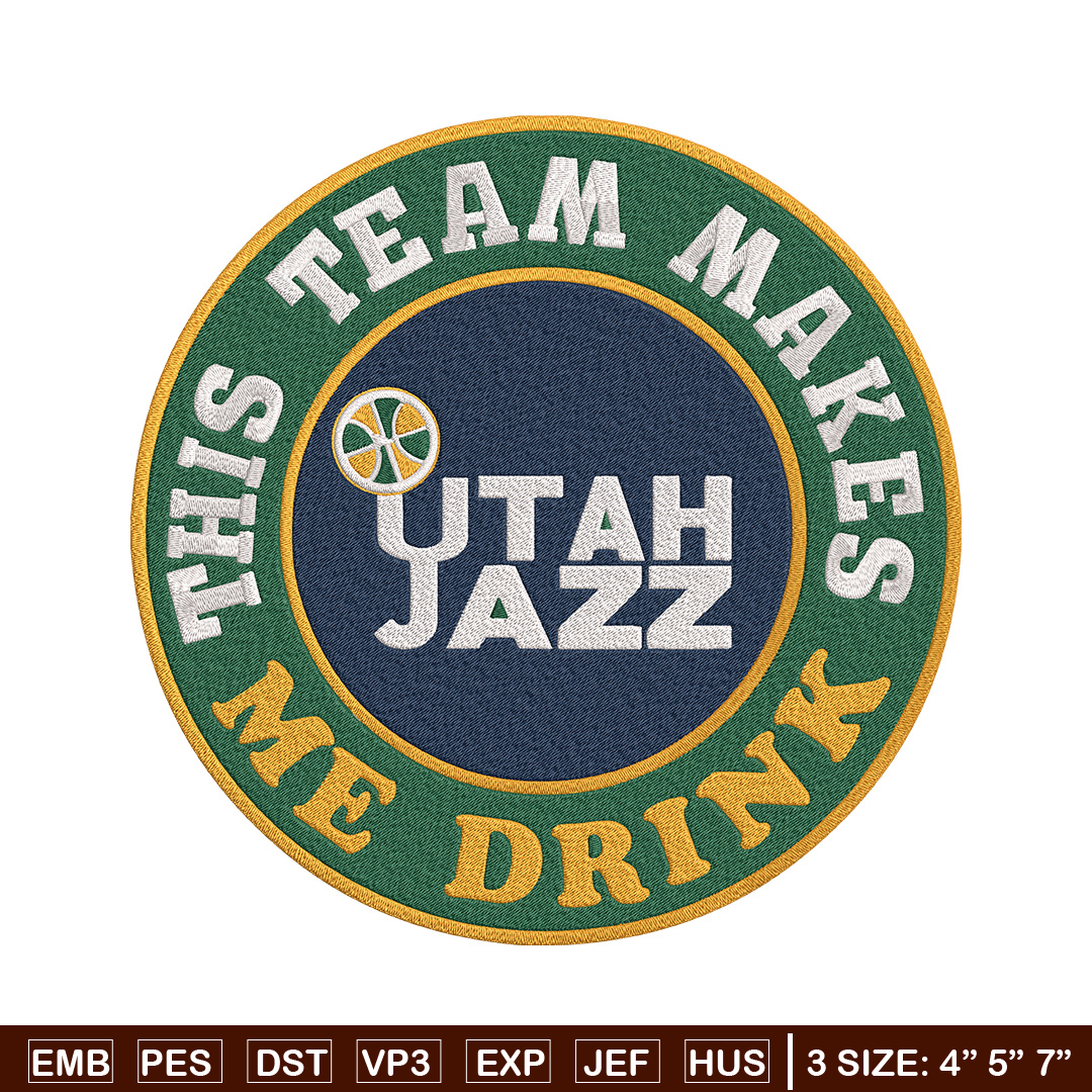 Utah Jazz logo embroidery design, NBA embroidery,Sport embro | Inspire ...