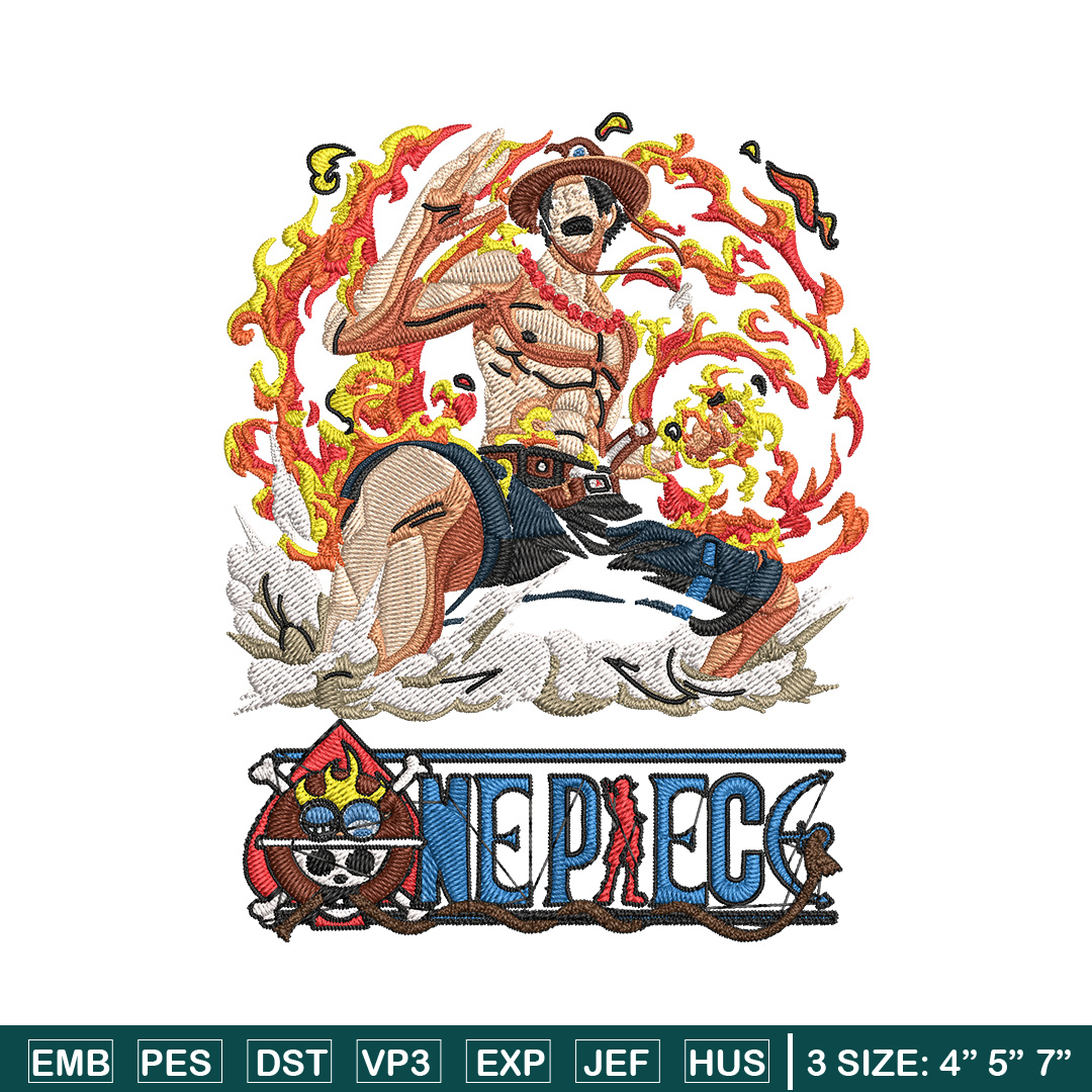 Ace Poster Embroidery Design,One piece Embroidery, Embroider | Inspire ...