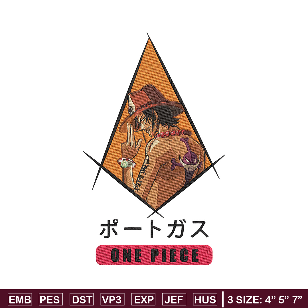 Ace poster Embroidery Design, One piece Embroidery, Embroide | Inspire ...