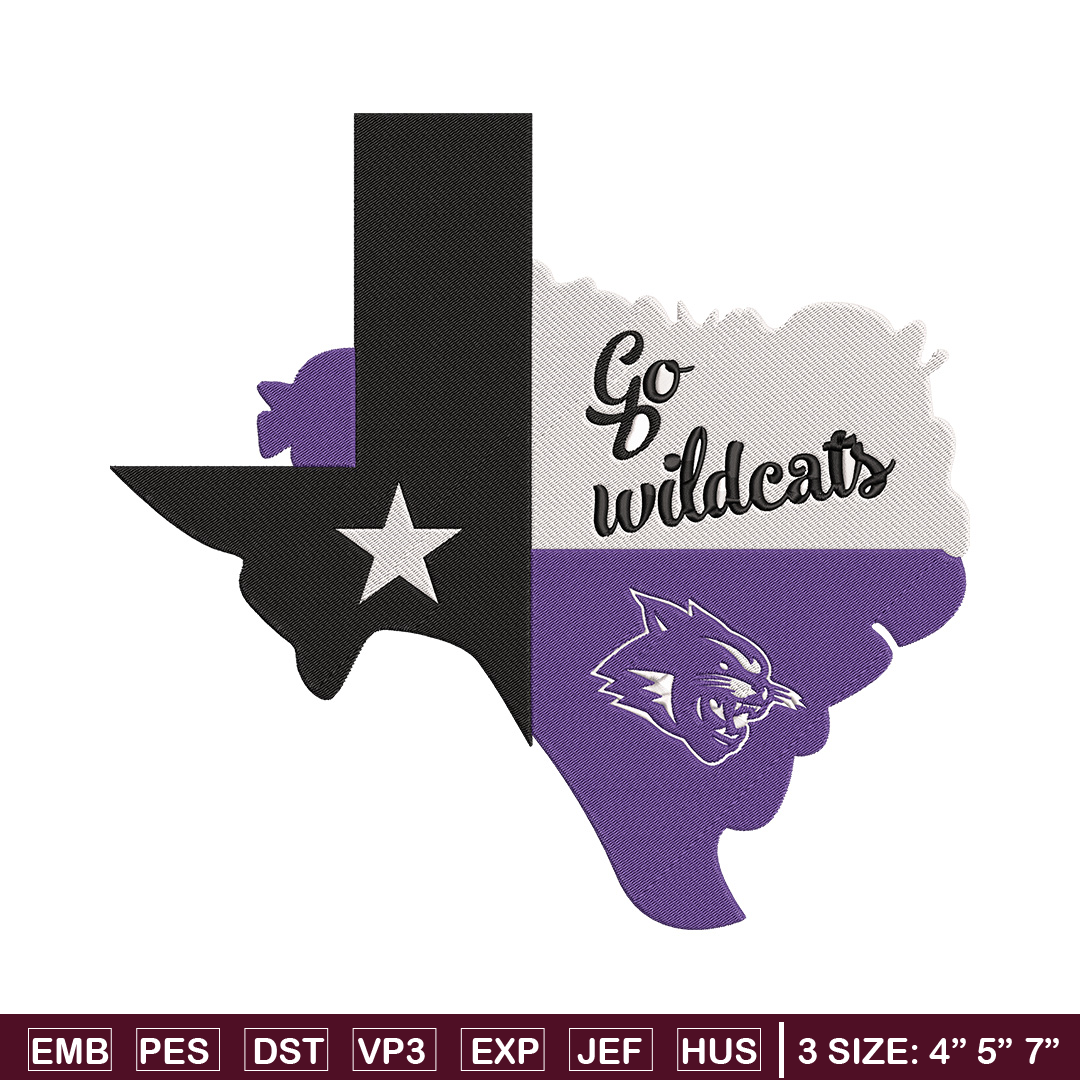 ACU Wildcats logo embroidery design,NCAA embroidery,Sport em | Inspire ...