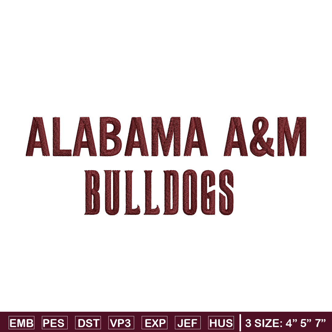 Alabama AM Bulldogs logo embroidery design, NCAA embroidery, | Inspire ...