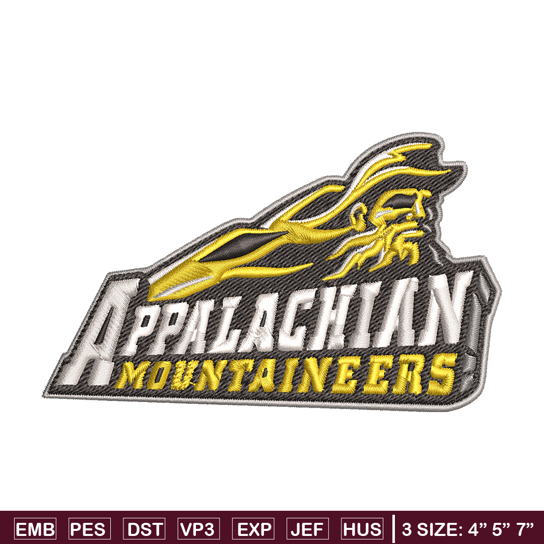 Appalachian State logo embroidery design, NCAA embroidery, S | Inspire ...
