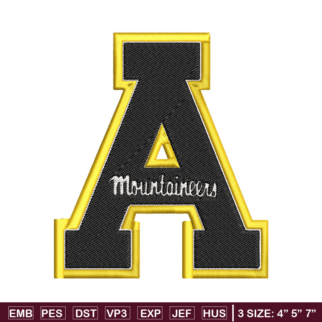 Appalachian State logo embroidery design, NCAA embroidery,Sp | Inspire ...