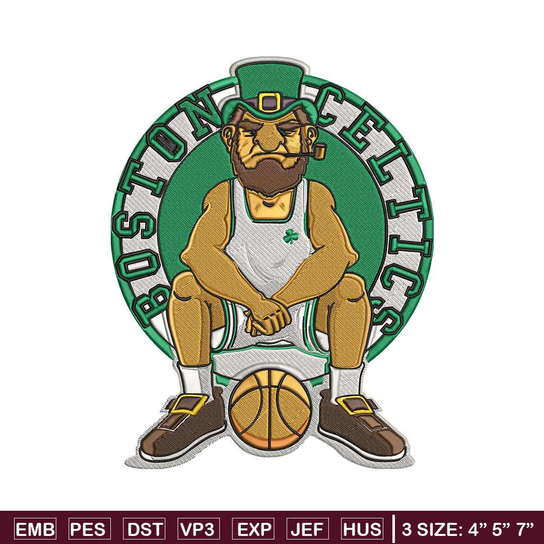 Boston Celtics mascot embroidery design, NBA embroidery, Spo | Inspire ...