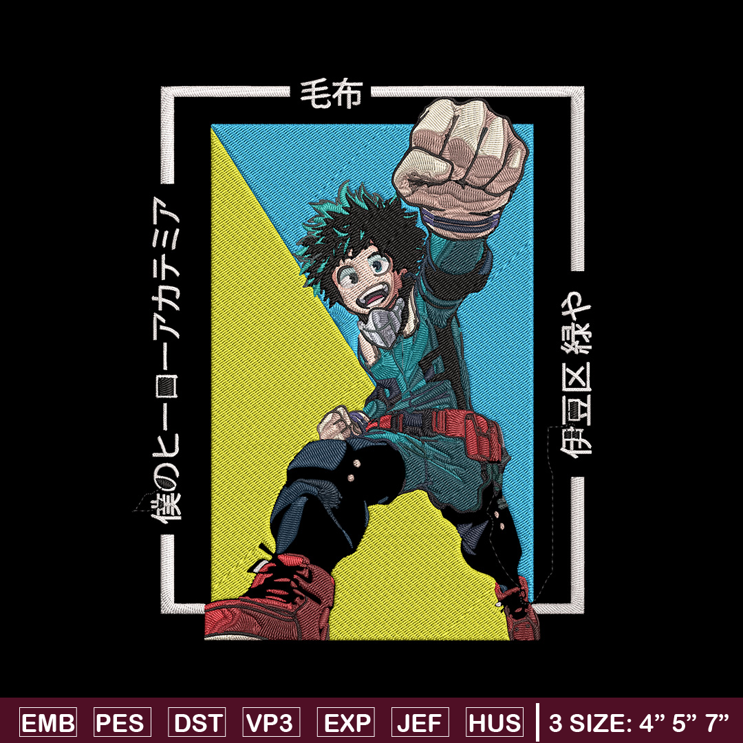 Deku poster Embroidery Design, Mha Embroidery, Embroidery Fi | Inspire ...
