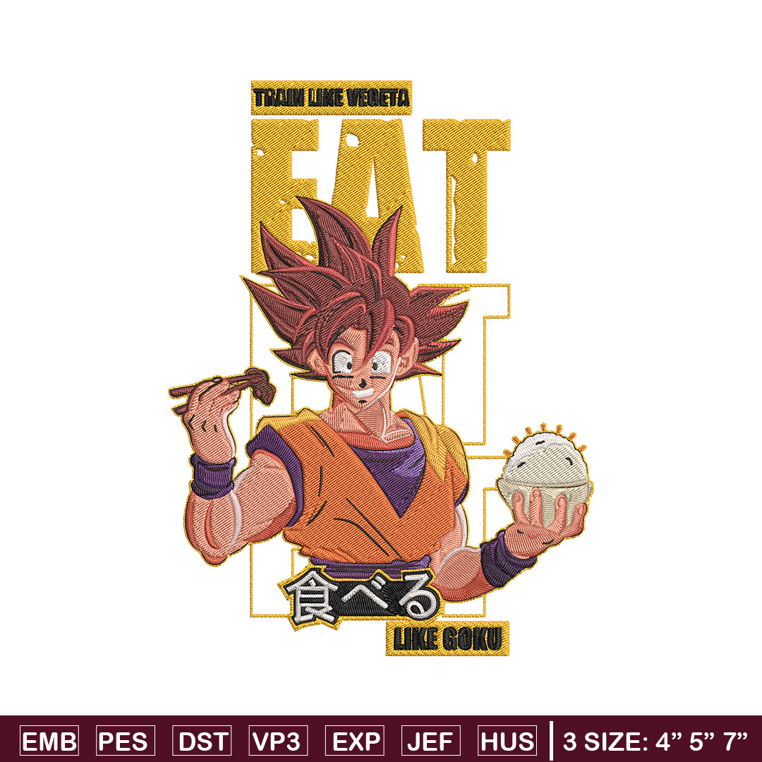 Eat like goku Embroidery Design, Dragonball Embroidery,Embro - Inspire ...