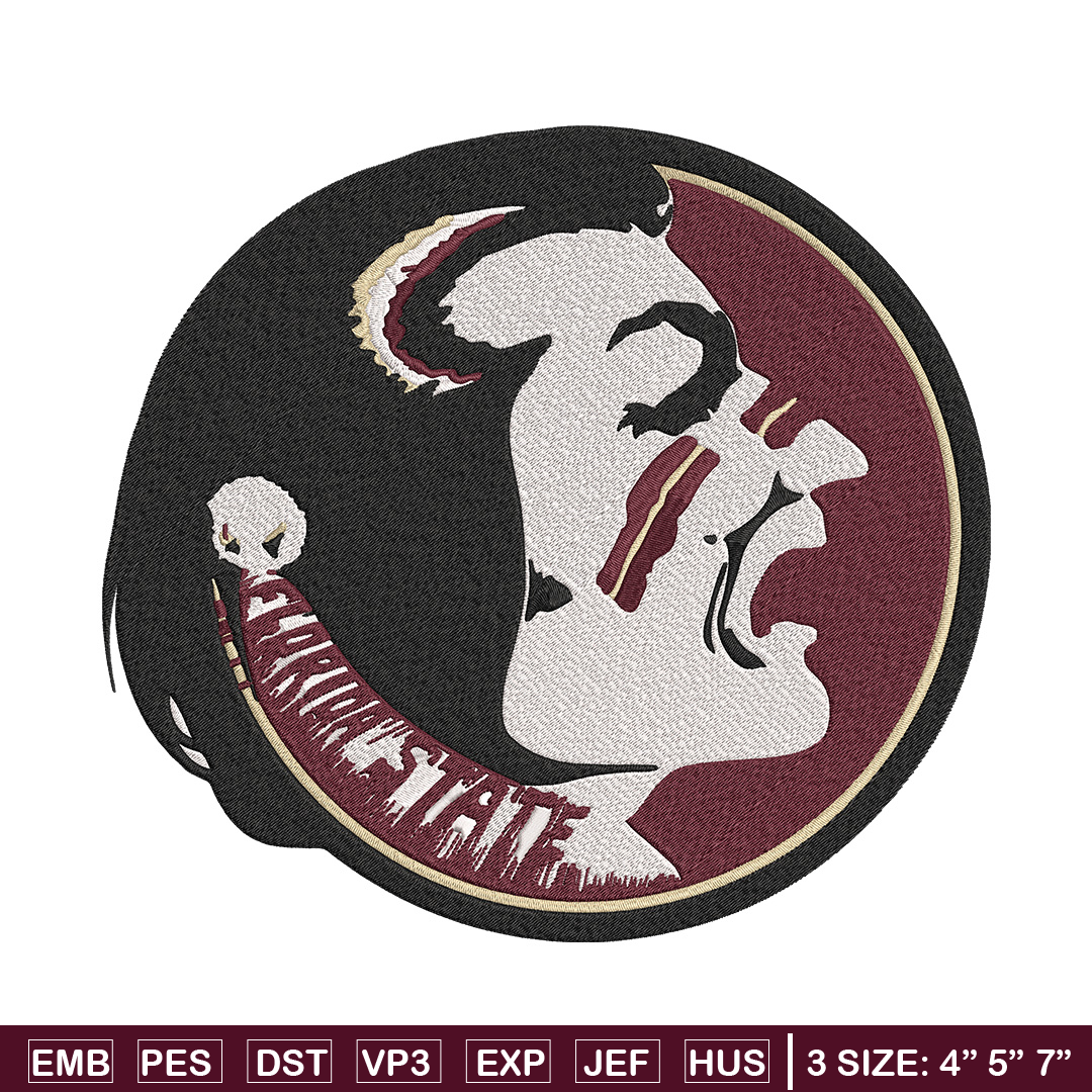 Florida State mascot embroidery design, NCAA embroidery, Spo | Inspire ...