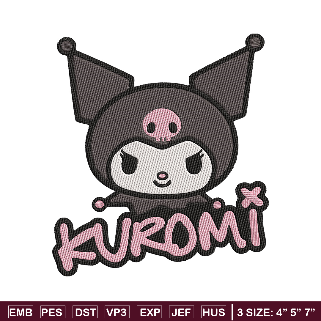 Kuromi logo Embroidery Design, Hello kitty Embroidery, Embro | Inspire ...