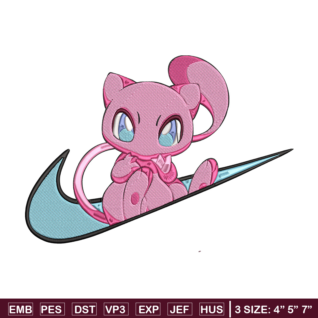 Mew x nike Embroidery Design, Pokemon Embroidery, Embroidery | Inspire ...