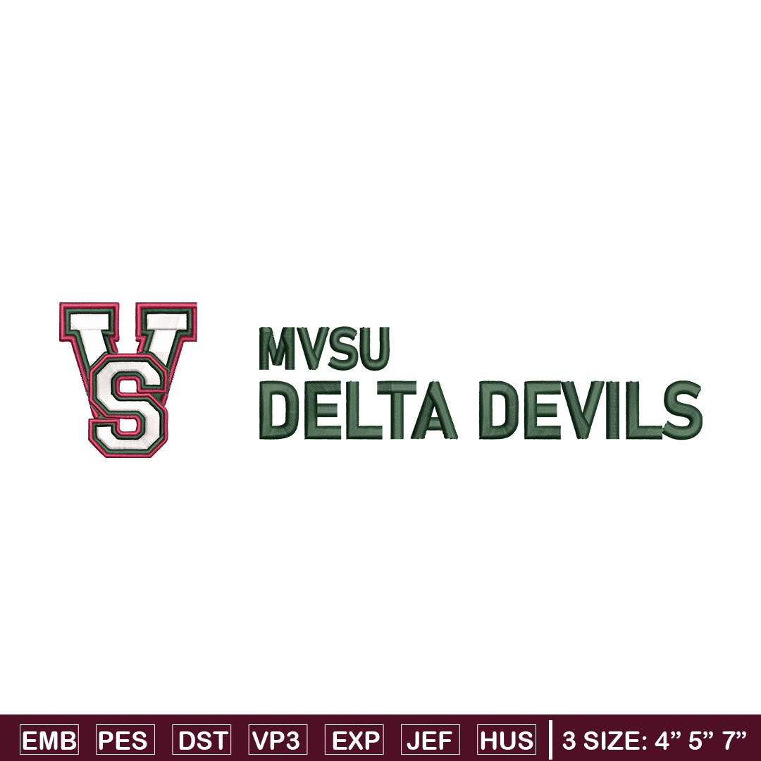 MVSU Delta Devils logo embroidery design, Sport embroidery, | Inspire ...