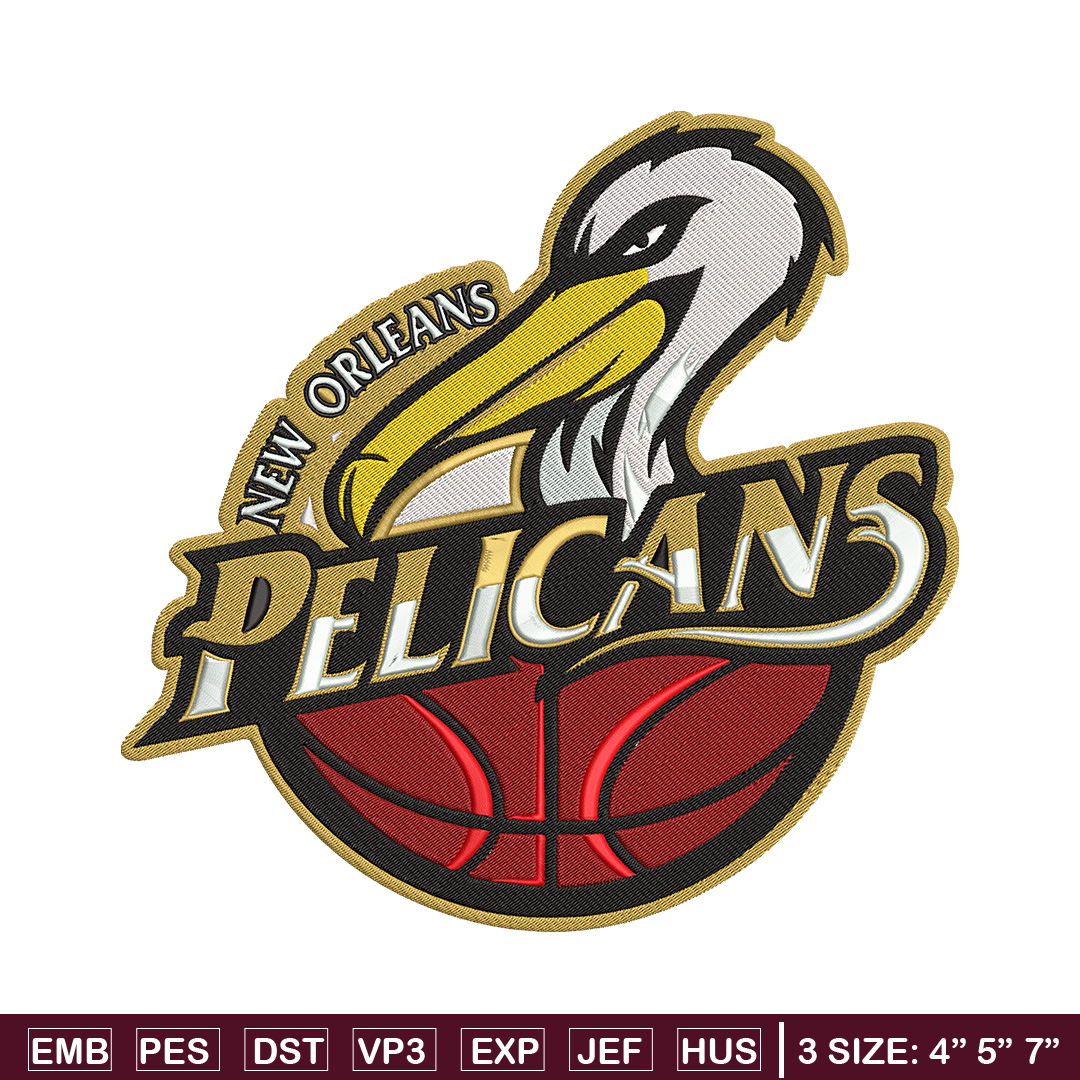 Orleans Pelicans design embroidery design, NBA embroidery, S | Inspire ...