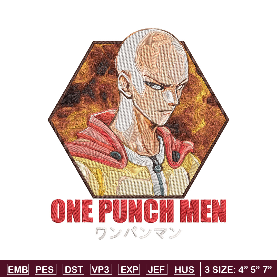 Saitama poster Embroidery Design, One punch man Embroidery, | Inspire ...
