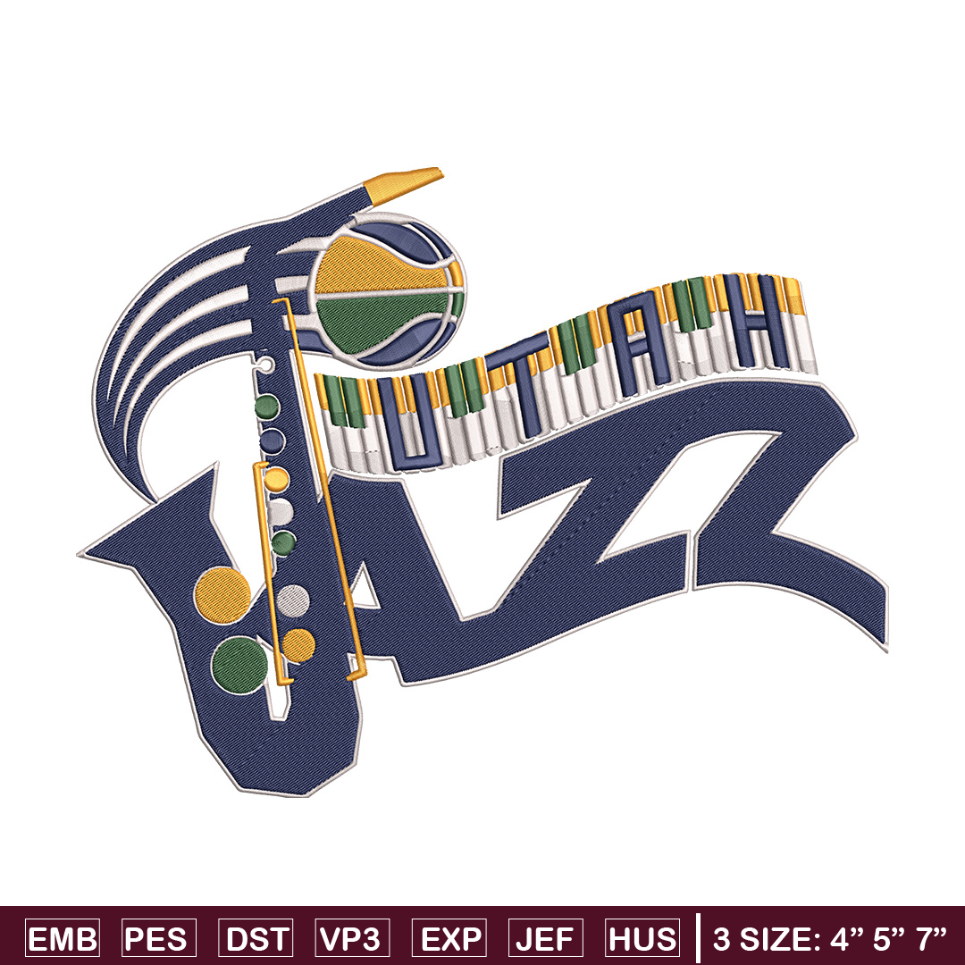 Utah Jazz logo embroidery design, NBA embroidery, Sport embr | Inspire ...