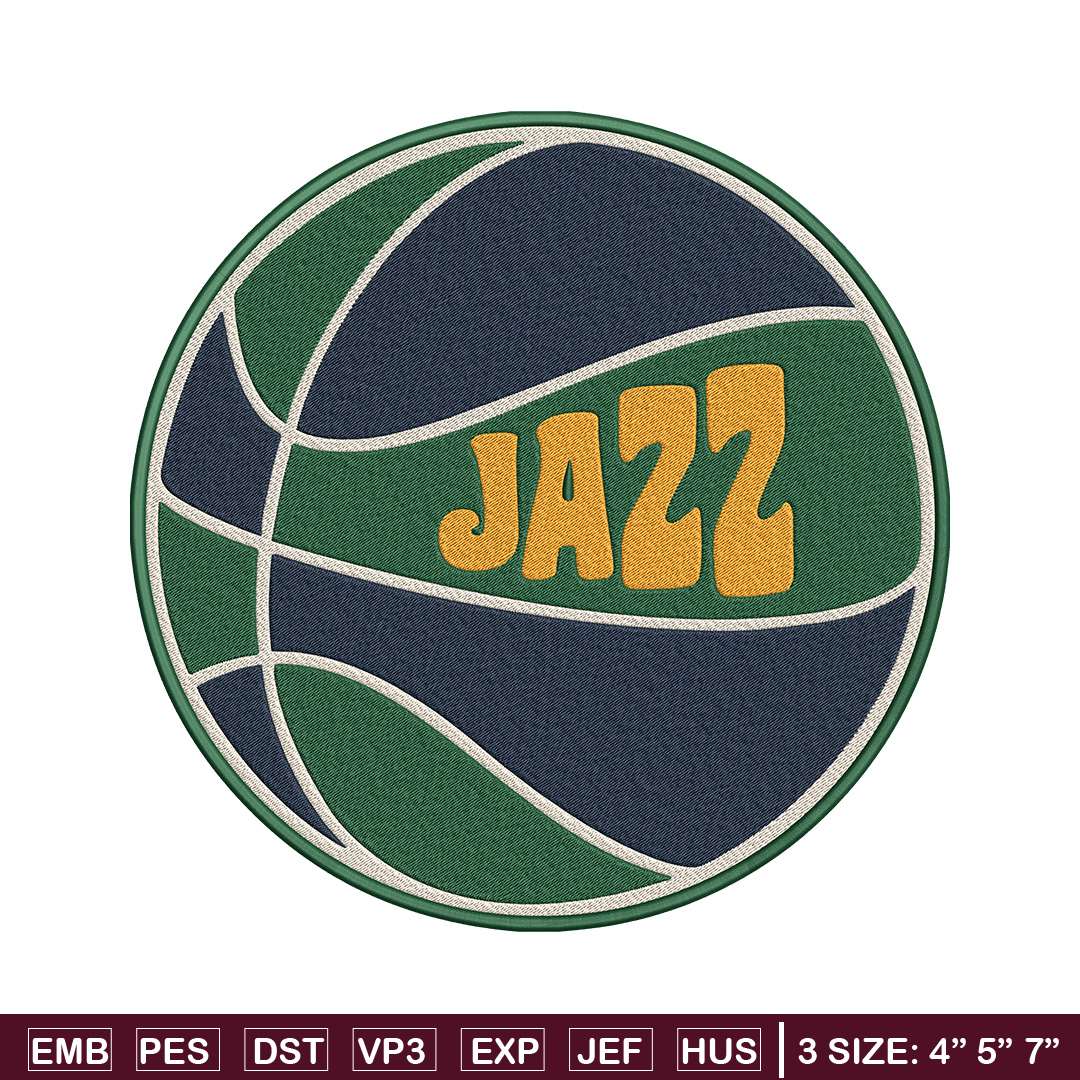 Utah Jazz logo embroidery design, NBA embroidery, Sport embr | Inspire ...